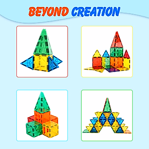 Gemmicc Magnetic Tiles, Magnet Toys Building Blocks for Kids, STEM Approved Educational Toys, Starter Set Magnet Puzzles Stacking Blocks,Sensory Montessori Toys for Boys Girls