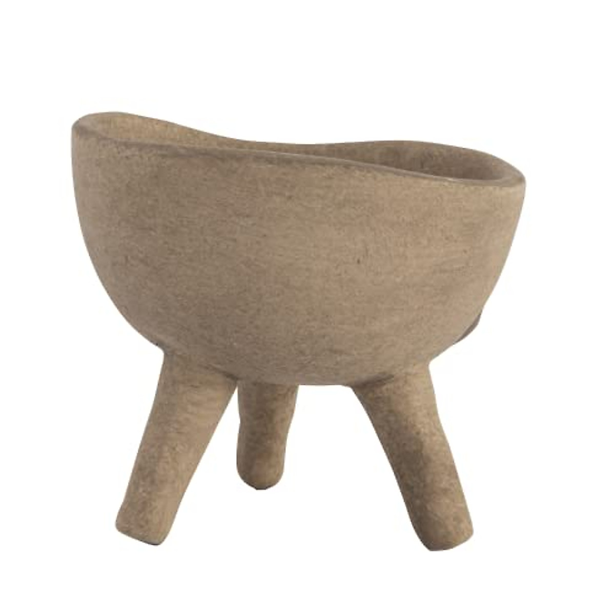 Creative Co-Op Boho Terracotta Footed Planter, Distressed Cream