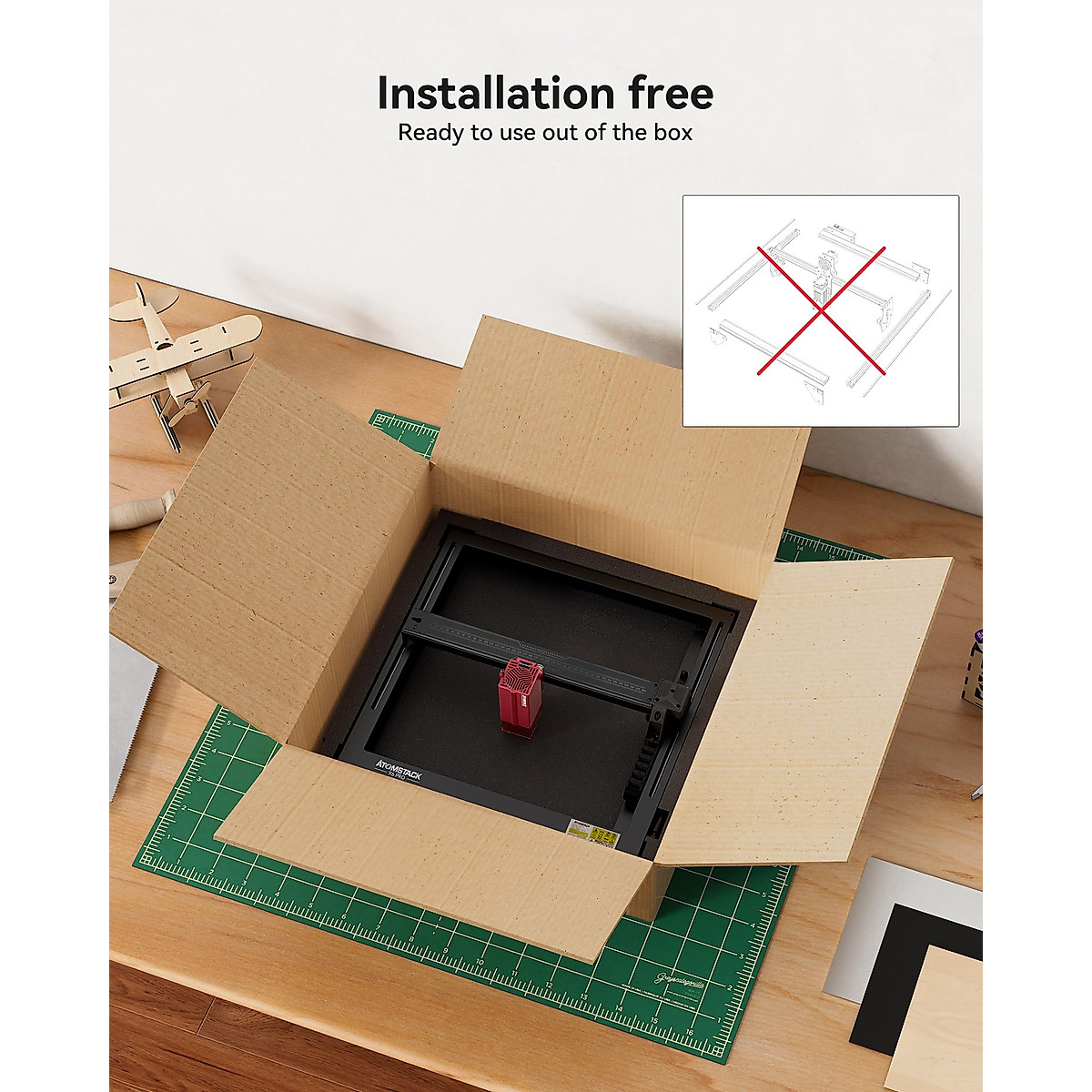 ATOMSTACK Pro Series Laser Engraver, Unibody Laser Cutter and Engraving Machine, 600mm/s High Speed Laser Engraver for Wood and Metal, Acrylic, Glass, etc.(24W-A24 Pro)