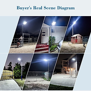 OKPRO 6000W Solar Street Lights Outdoor - 7000K Solar Lights Outdoor Waterproof Dusk to Dawn, Commercial Solar Parking Lot Lights with Motion Sensor, Solar Powered LED Street Light for Yard, Outside