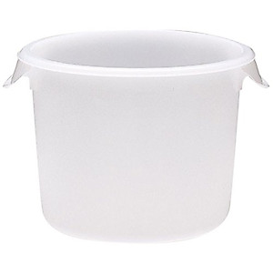 Rubbermaid Commercial Products Round Storage Container, 6-Court Capacity, White Polyethylene, High Temperature Range Food Organization for Wet/Dry Food in Kitchen/Restaurants/Cafeteria, Pack of 12