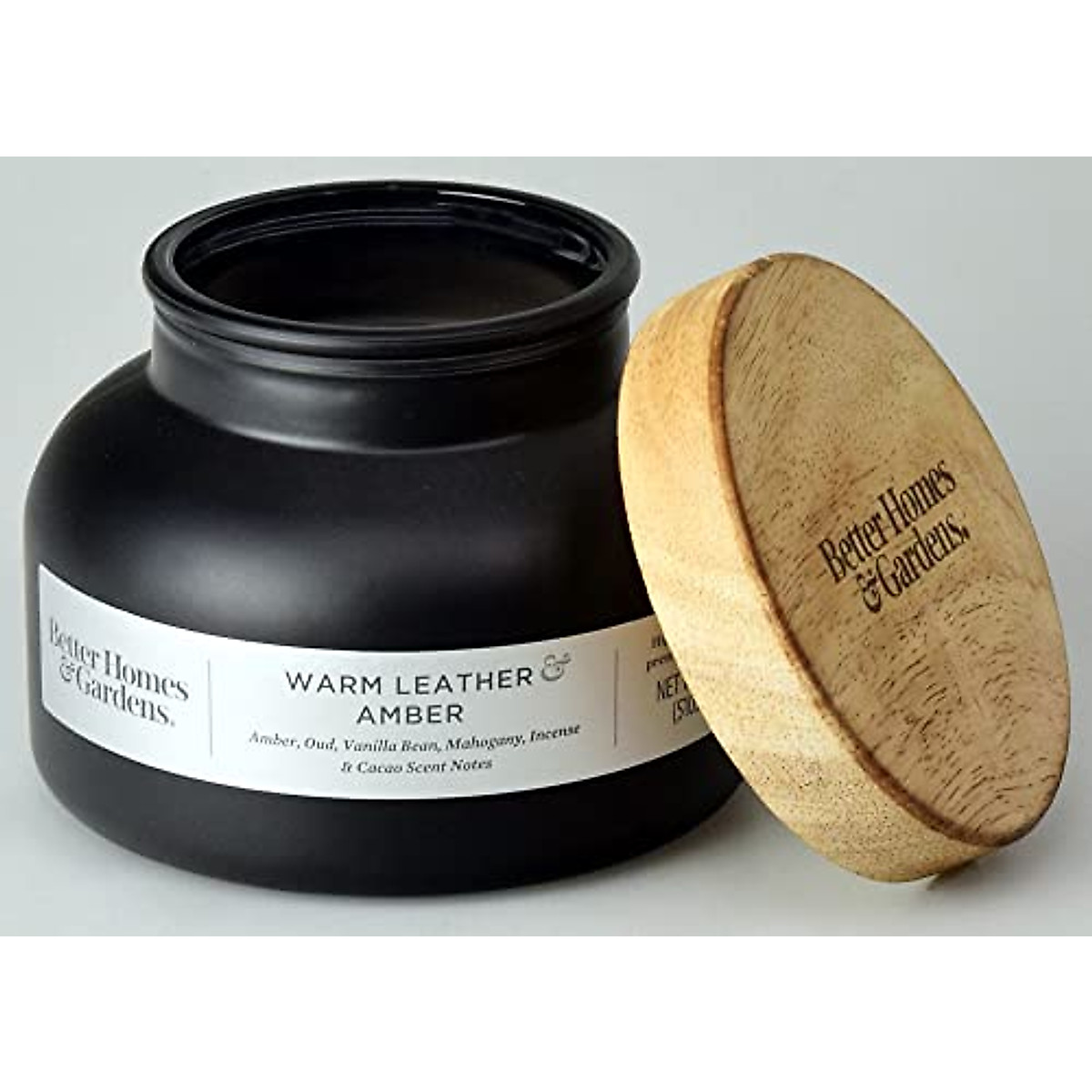 BetterHomes&Gardens Better Homes and Gardens 18oz Scented Candle, Warm Leathered Amber 2-Pack, 18oz (501g) x 2 [excluding glass jar weight] (81973)