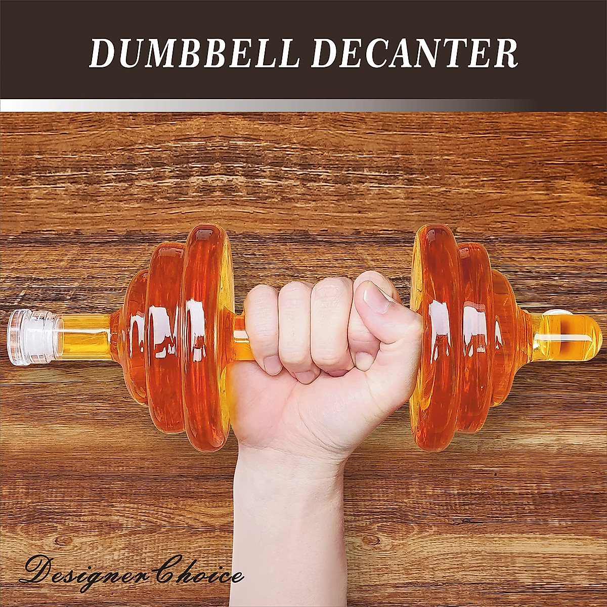 Dumbbell Whiskey Decanter Set with Glasses & Spout,Whiskey Decanter Sets for Men,Liquor Dispensor Whiskey Set Bourbon Gifts for Men Tequila Decanter