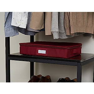 Covermates Keepsakes - Zip-Top Storage Box - Heavy Duty Polyester- Reinforced Handles - Stackable Design - Indoor Storage, Scarlett Red