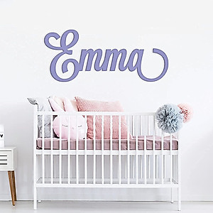 Personalized Custom Wooden Name Sign - CHARLOTTE Font Baby Name Sign For Nursery and Wall Decor (12"-55" Wide) - PAINTED Wood Letter Nursery Decor - Wall Art For Girl or Boy Room By 48 Hour Monogram