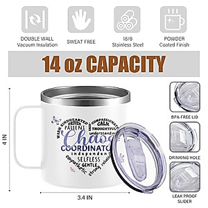 WWHSAI Chaos Coordinator Gifts - Gift For Boss Chaos Coordinator - Boss Lady Gifts For Women - Thank You Gift For Employee/Teacher/Coworker/Manager/Nurse Appreciation Office Presents Coffee Cup 14oz