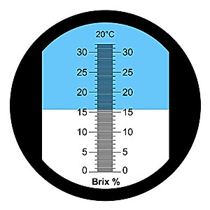 Brix Refractometer Range 0-32% Brix with 0.2% Division, for Brandy, Beer, Fruits, Cutting Liquid