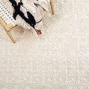 Safavieh Trace Collection 8' x 10' Ivory TRC401A Handmade Premium Wool Area Rug