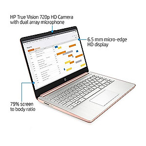 2021 HP Stream 14" HD Laptop Computer, Intel Celeron N4020 Processor, 4GB RAM, 64GB eMMC, HD Audio, HD Webcam, Intel UHD Graphics 600, 1 Year Office, HDMI, Win 10S, Rose Gold, 32GB SnowBell USB Card