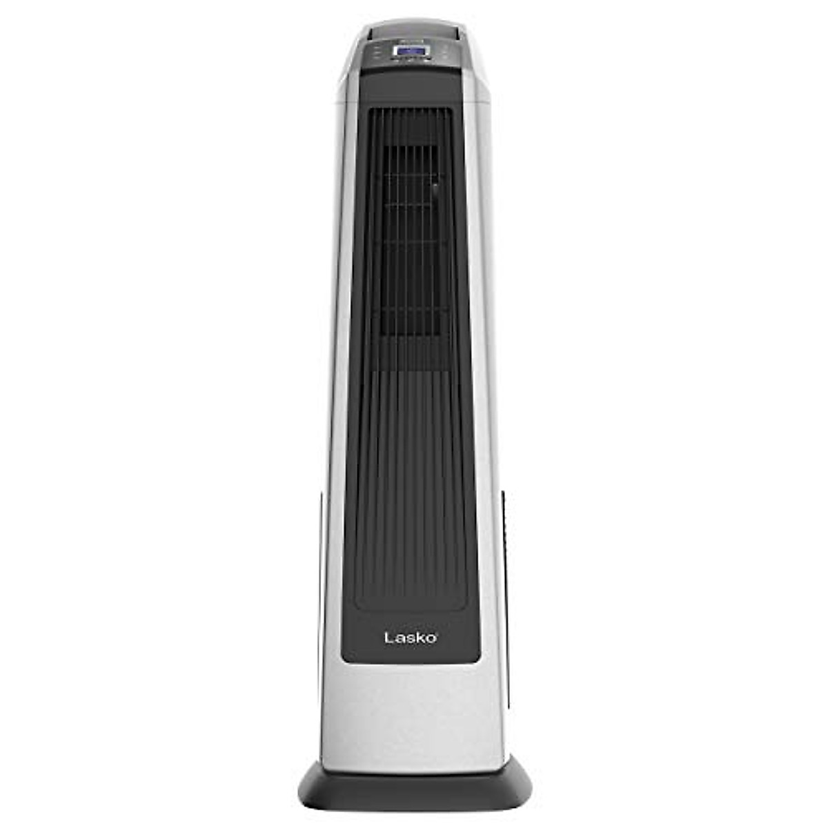 Lasko Oscillating High Velocity Tower Fan, Remote Control, Timer, 3 Powerful Speeds, for Garage, Basement and Gym, 35" Silver and Black, U35115