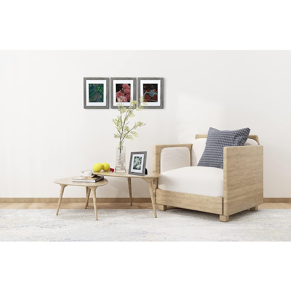 Scholartree Grey 11x14 Picture Frame set of 2,Display 11x14 without Mat or 8x10 with Mat，Wall Gallery Photo Frames