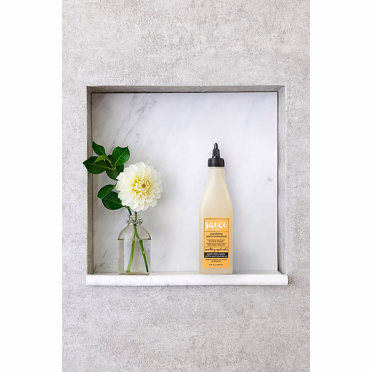 SAUCE BEAUTY Clarifying Scalp Treatment (8 Fl Oz ) Sparkling Apple Cider Scalp & Hair Cleanser, Buildup remover with Apple Cider Vinegar & Tea Tree Oil for Dry, Itchy Scalp, All Hair Types