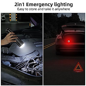 RUBOT Car Vacuum Cordless Rechargeable, High Power Handheld Mini Vacuum Cleaner, Portable Vacuum Cleaner for Car,Home,Outdoor,Air Blower-P15(Black)