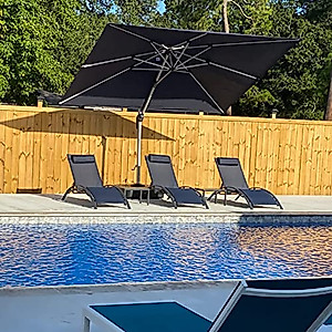 PURPLE LEAF 9' X 12' Patio Umbrella Outdoor Rectangle Umbrella Large Cantilever Umbrella Windproof Offset Umbrella Heavy Duty Sun Umbrella for Garden Deck Pool Patio, Grey