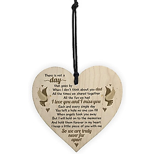 RED OCEAN I Miss You Home Grave Garden Memorial Wooden Heart In Memory Dad Rememberance Plaque Gifts