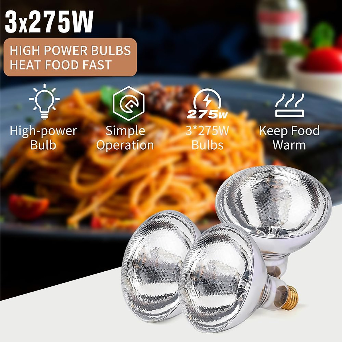 DUEBEL Dual Head Heat Lamp for Food, 360° Adjustable Pretzel Warmer, Commercial Food Warmer for Buffet, Catering, Restaurant, Parties, Holidays and Entertaining, Concession Stand Supplies