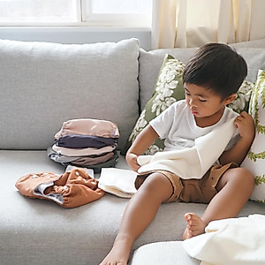 Nora's Nursery Cloth Diapers 7 Pack with 7 Inserts & 1 Wet Bag - Waterproof Cover, Washable, Reusable & One Size Adjustable Pocket Diapers for Newborns and Toddlers - Modern Blooms