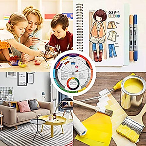 JimKing Creative Color Wheel, Paint Mixing Learning Guide Art Class Teaching Tool for Makeup Blending Board Chart Color Mixed Guide Mix Colours (9.25inch)