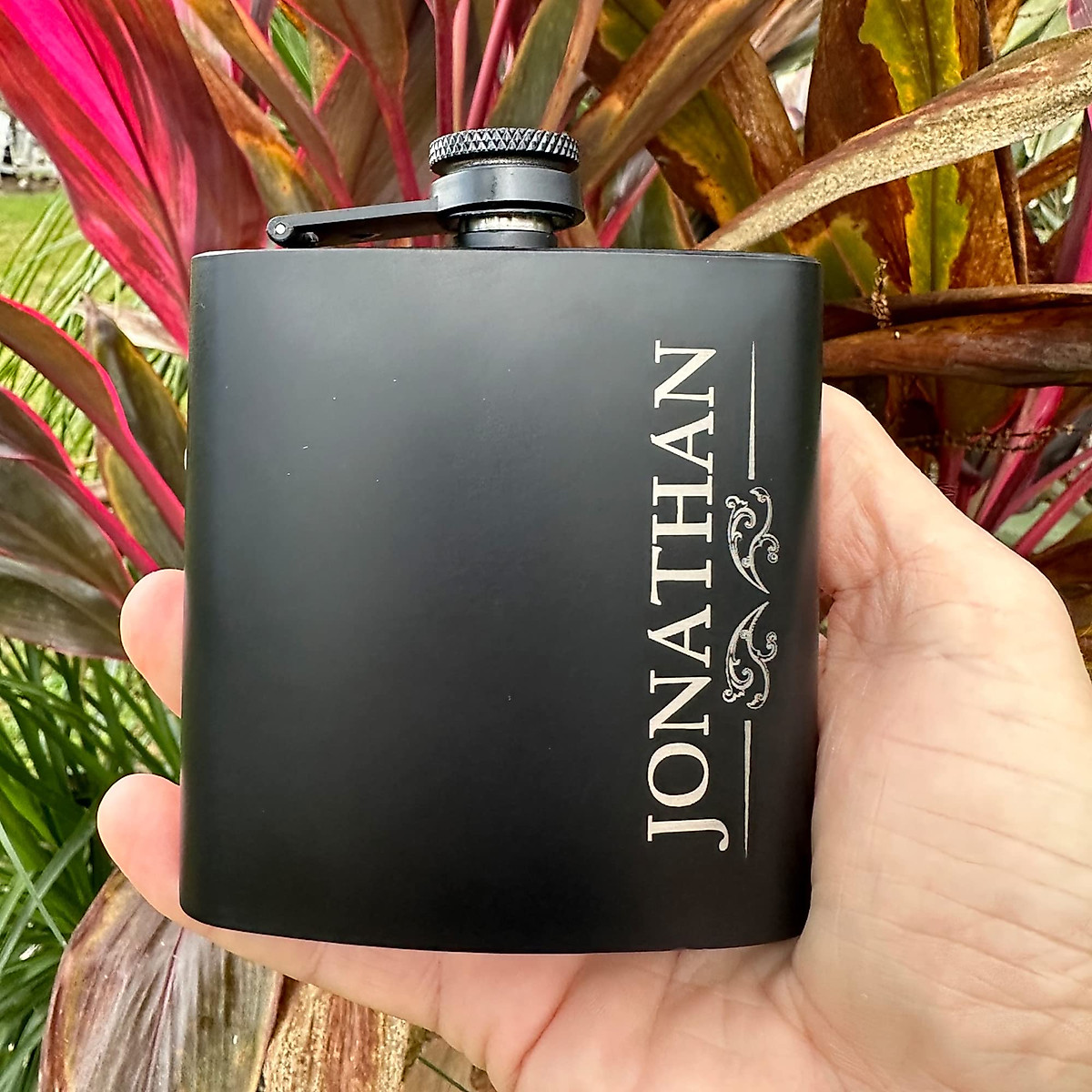 Klin Living Personalized Custom Flask for Men, Groomsmen Flask, Engraved for Men, Women, Groom, Personalized Groomsmen Gifts, 6 oz with Mini Funnel (1)