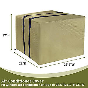 Capride Window Air Conditioner Cover for Outside Units Winter AC Unit Cover with Anti-Slip Adjustable Straps Waterproof 600D Ac Cover (25.5" W x 17" H x 21" D)