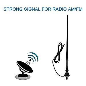 Herdio Waterproof Marine Antenna Rubber Duck Dipole Flexible Mast FM AM Antenna for Boat Radio Car ATV UTV RZR SPA-Black