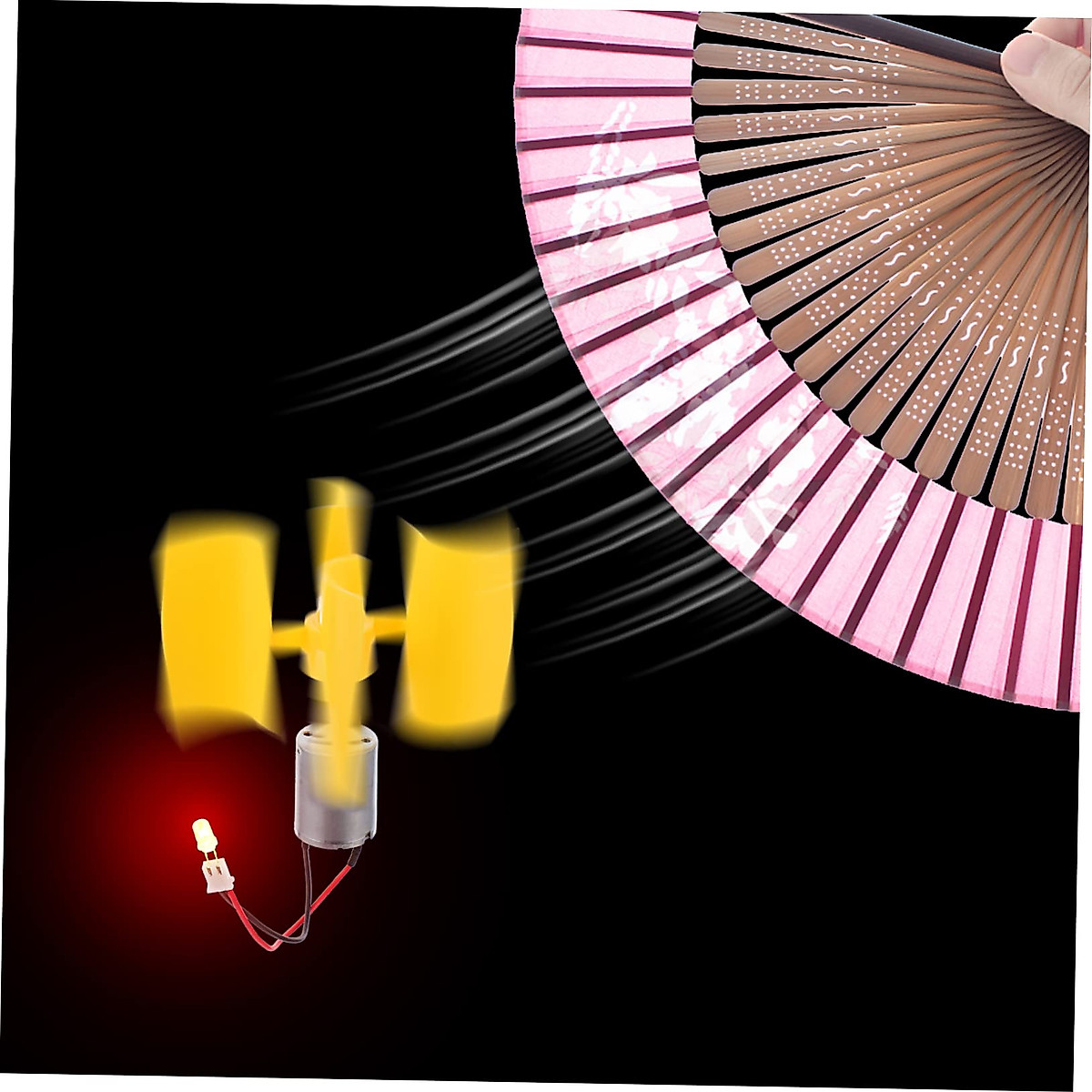 ULTECHNOVO Dynamo Small Wind Generators Vertical Wind Turbines Generator Wind Kit Micro Vertical Generator Plastic Solar Generator Electric Tools Teaching Tool Abs Micro-motor F5 Mini