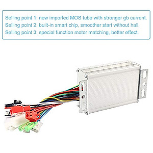 Opaltool Brushless Controller, 36V/48V Aluminium Alloy E-Bike Brushless Motor Controller for Electric Bicycle Scooter (350W)