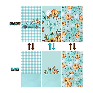 Little Pumpkin Party Favor Bags Fall Birthday Candy Bags Party Supplies Loot Bags Thanksgiving Goodie Bags with Thank You Stickers, Set of 24