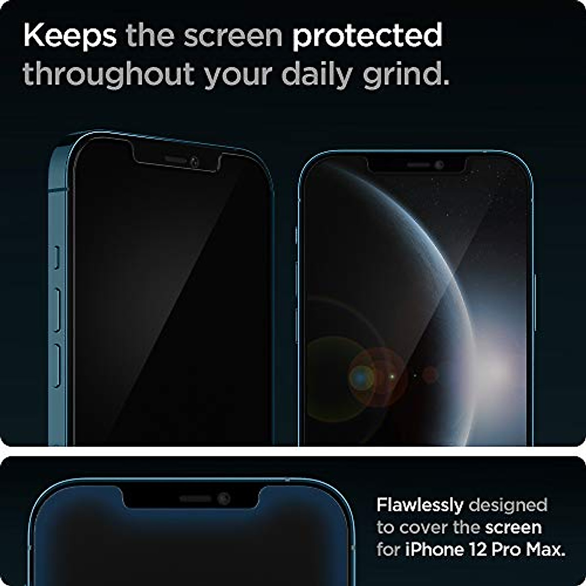 Spigen Tempered Glass Screen Protector [GlasTR EZ FIT] designed for iPhone 12 Pro Max (2020) [6.7 inch] [Case Friendly] - 2 Pack