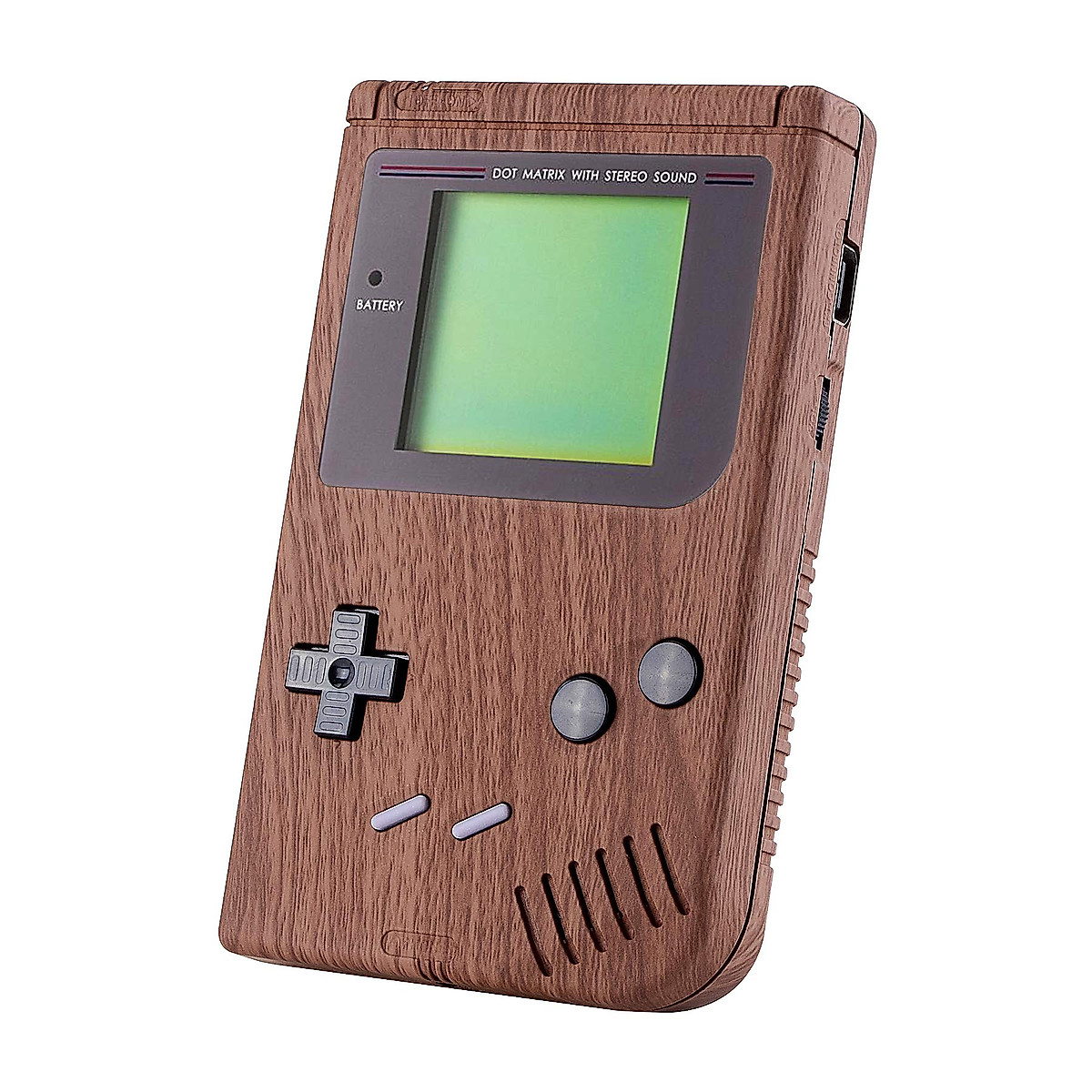 eXtremeRate Wood Grain Soft Touch Case Cover Replacement Full Housing Shell for Gameboy Classic 1989 GB DMG-01 Console with w/Screen Lens & Buttons Kit - Handheld Game Console NOT Included