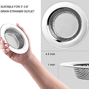 FURNIFE Sink Drain Strainer Stopper, Stainless Steel Garbage Disposal Plug, Sink Strainer and Stopper, Food Catcher for Standard 3-1/2 Inch Kitchen Sink Drain