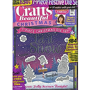 CRAFTS BEAUTIFUL, XMAS, 2018 ISSUE, 324 7-PIEVCE CHRISTMAS DIE SET INCLUDED