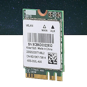 5G 867Mbps Bluetooth 4.1 Network Card, Game M.2 NGFF Adapter,for Killer -AC 1535 Band (2.4 GHz 5 GHz) 802.11ac NGFF M.2,for Notebook, Plug and Play