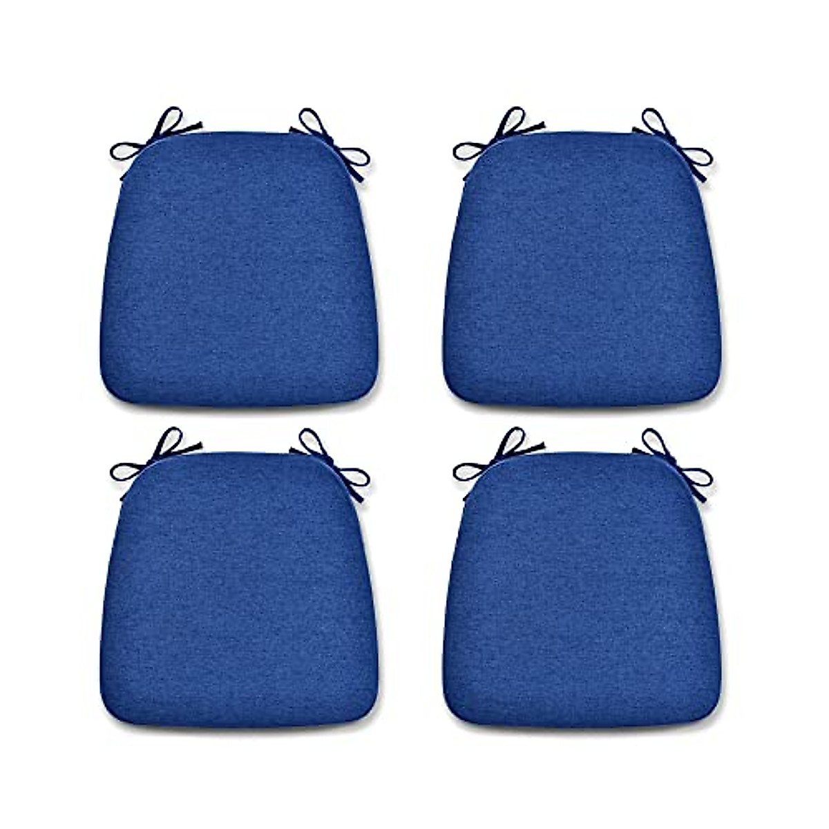 COSNUOSA Kitchen Chair Cushions Dining Chair Cushions with Ties Non Slip Kitchen Dining Chair Pads Seat Cushion Set 17 x 16 Inches Navy Blue 4 Pcs