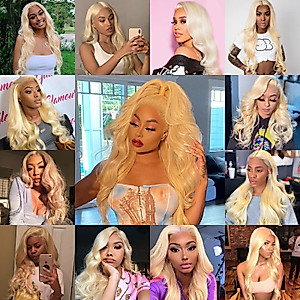 Mesariel 613 Blonde Lace Front Wigs Human Hair Body Wave 13x4 Transparent HD Lace Frontal Wig Pre Plucked with Baby Hair 150% Density 613 Human Hair Wigs for Black & White Women (18 inch)