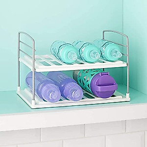 YouCopia UpSpace Water Bottle and Travel Mug Cabinet Organizer, Adjustable Storage Rack for Kitchen Organization, 2-Shelf