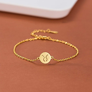 Augonfever Taurus Zodiac Anklet Gold Horoscopes Charms Jewelry Accessories 12 Constellations Gifts for Girls Women Birthday