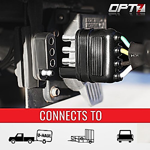 OPT7 Weatherproof 4-Pin Tow Y Splitter Connector Adapter for Truck Tailgate - Perfect for Trailers, Accessory Lighting, Towing, Safety Lighting