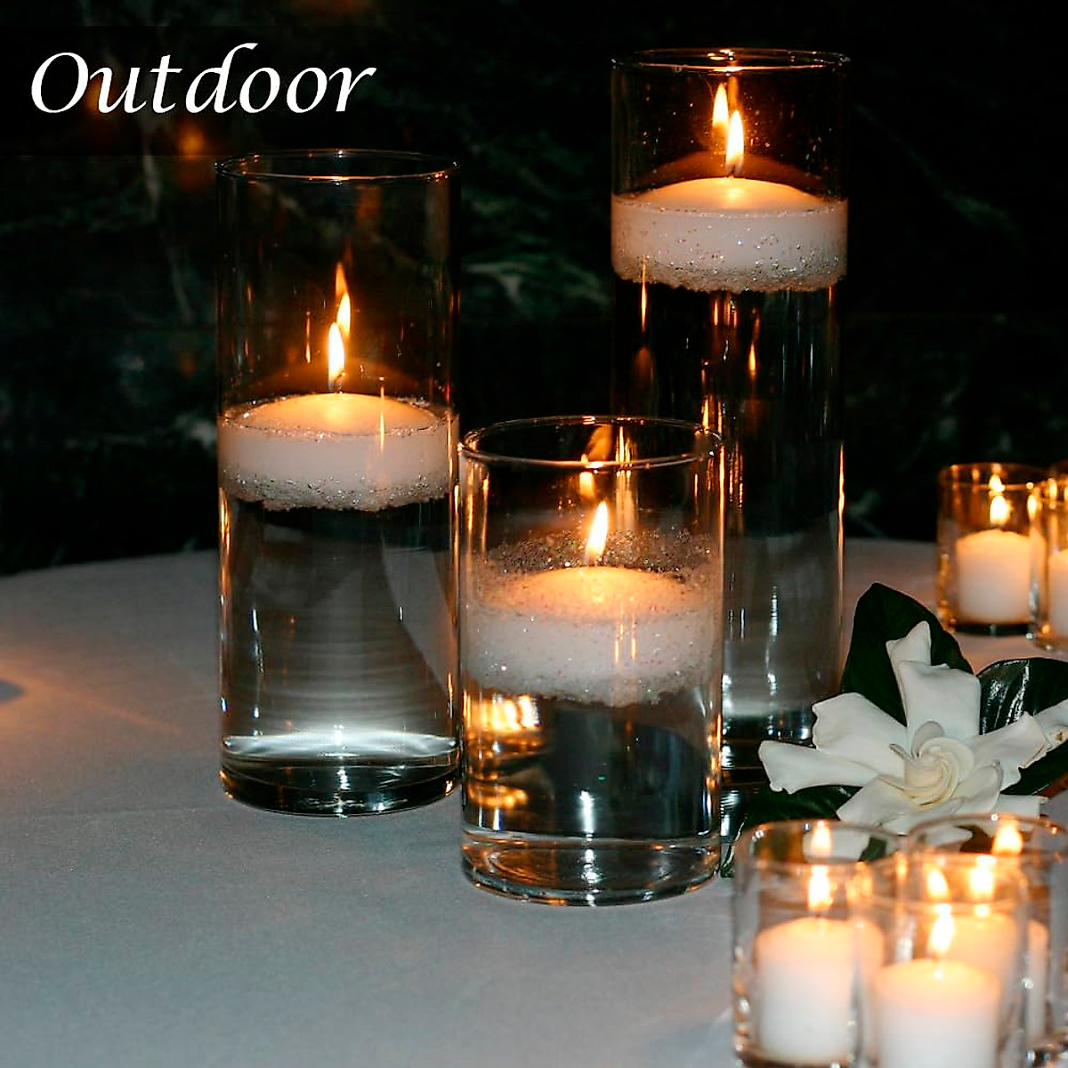 3 inch White Floating Candles for Centerpieces, 12Pack Dripless Wax Burning Candles, Long Burning and Smokeless Candle for Wedding, Birthday, Pool, Holiday & Home Decoration Unscented