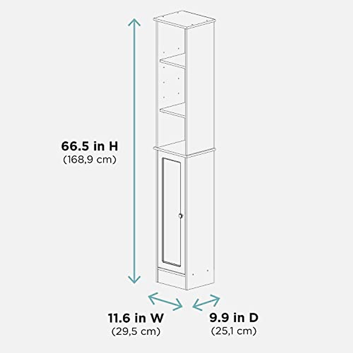 Zenna Home Bathroom Linen Tower, 5-Tier, Bathroom Storage, Gray