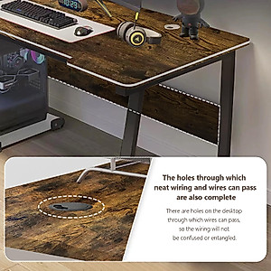 WXJHL Gaming Desk Computer Writing Table Student Art Modren Simple Style PC Wood Suitable for Home, Office.