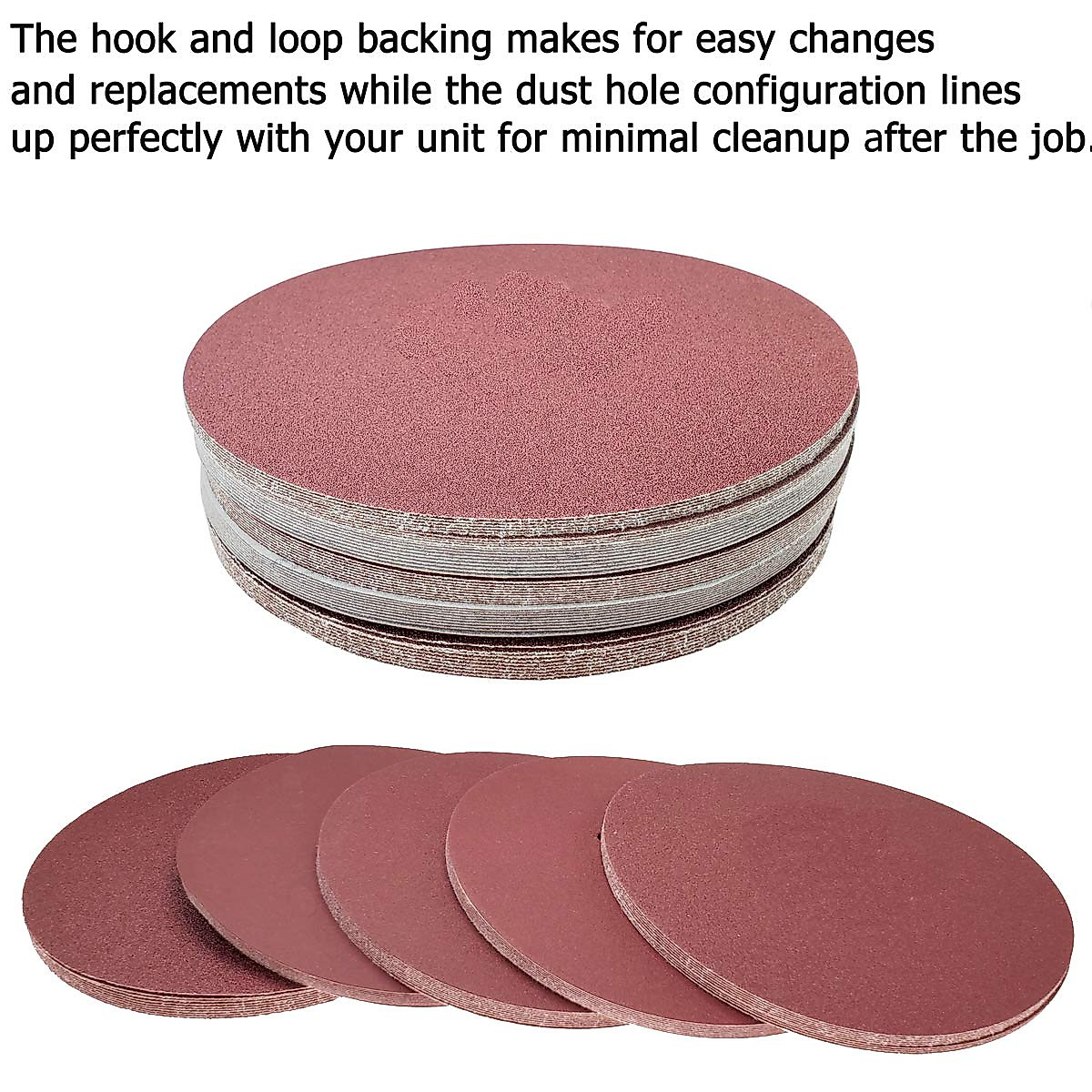 50 PCS 9" Drywall Sanding Discs Set for Hand Radial Sander- 60 80 120 180 240 Grits - 9 Inch Round Hook & Loop Sandpaper Aluminum Oxide Sander Disc for Hand Power Drywall Sander