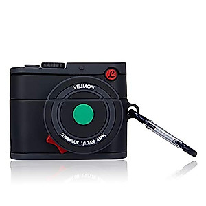 Mulafnxal for Airpod Pro 2019/Pro 2 Gen 2022 Case, Cute 3D Funny Cartoon Soft Silicone Air pods Pro Cover, Fun Cool Design Skin Shell,Stylish Fashion Keychain Cases for Airpods Pro (Black Camera)