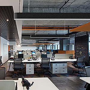 Lightdot 4ft LED Flush Mount Light Fixture, 50W Linear Kitchen Ceiling Light Fixtures, 7000LM 5000K Led Wrap-Around Shop Lights for Garage Office, Fluorescent Light Replacement, Black(4 Pack)