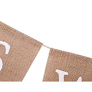 Sweet Baby Boy Burlap Banner - Sweet Baby Boy Shower Decorations, Rustic Baby Shower Decorations, Photo Decoration Props (Sweet Baby Boy Blue)