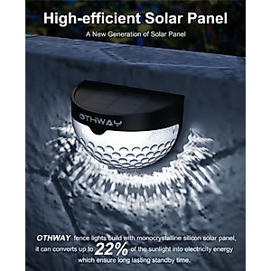 OTHWAY Solar Fence Post Lights Wall Mount Decorative Deck Lighting, Black, 4 Packs