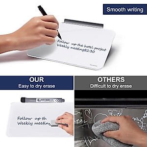 Small Desktop Glass Dry-Erase whiteboard - 8 X 6 Inches Tabletop Easel whiteboard with Stand, Desk Board Buddy for Artist, Teacher and Student