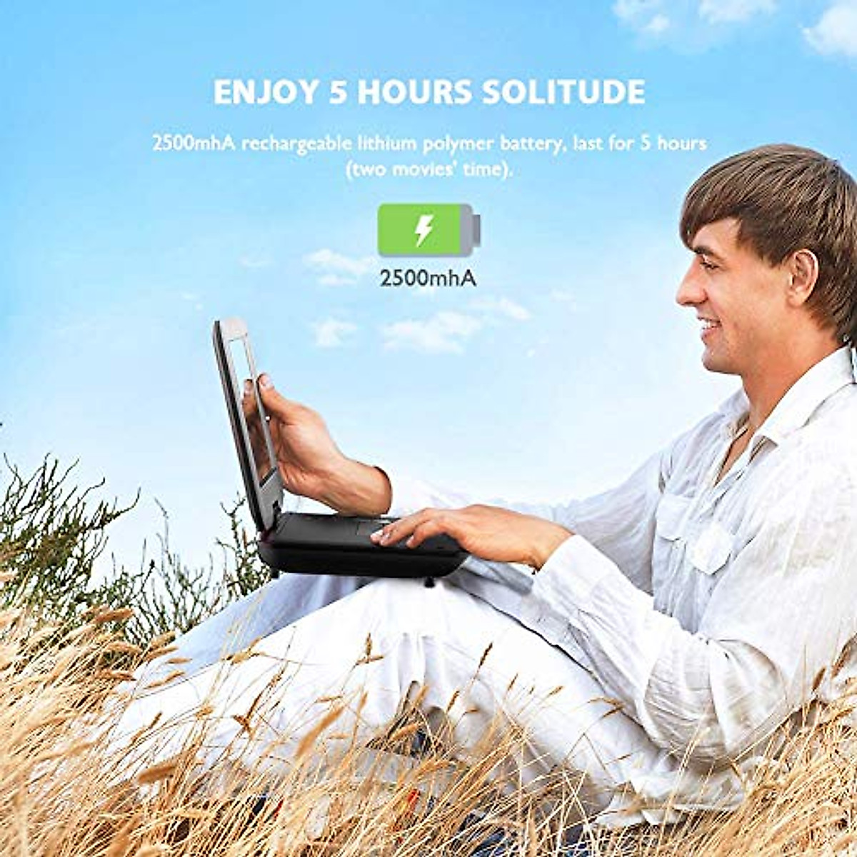 ieGeek 11.5'' Black and Red Portable DVD Player