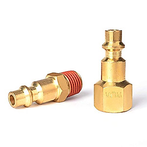 FYPower 10 Pieces Hybrid Lead-in Air Hose kit, 3/8 Inch x 6 ft Whip Air Compressor Hose Kit, 1/4" NPT Air Coupler and Plug, Industrial Solid Brass Quick Connect, 360° Swivel Connector