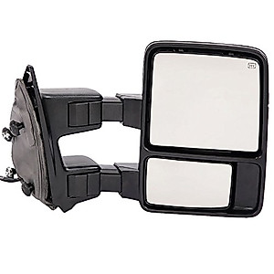 MOTOOS Towing Mirrors Replacement for 2008-2015 Ford F250 F350 F450 F550 Super Duty Pair Rear View Tow Mirrors Power Heated with LED Smoke Signal Light Driver and Passenger Side